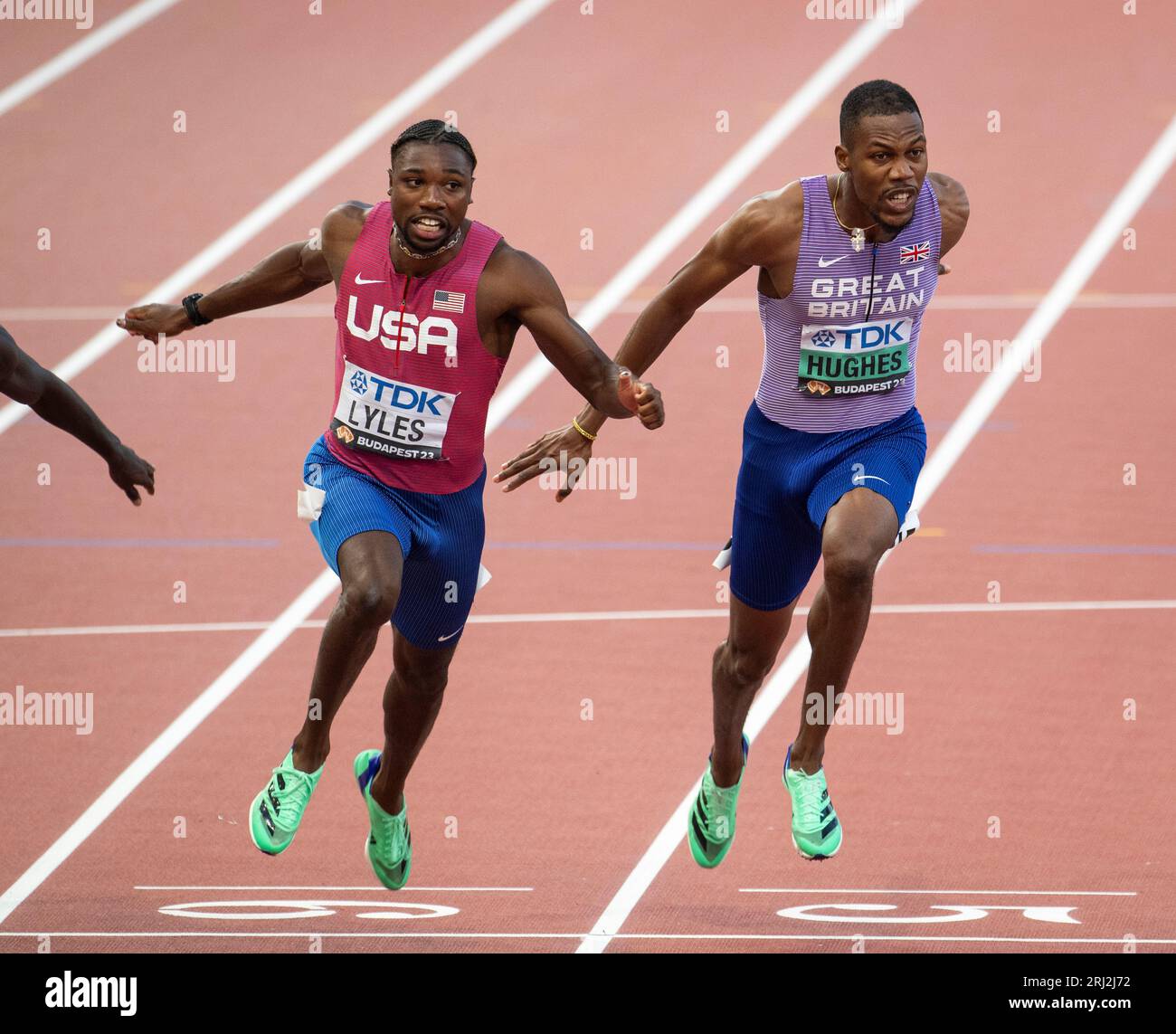 Budapest, Hungary. August 20, 2023 Noah Lyles (USA) winning the men’s ...