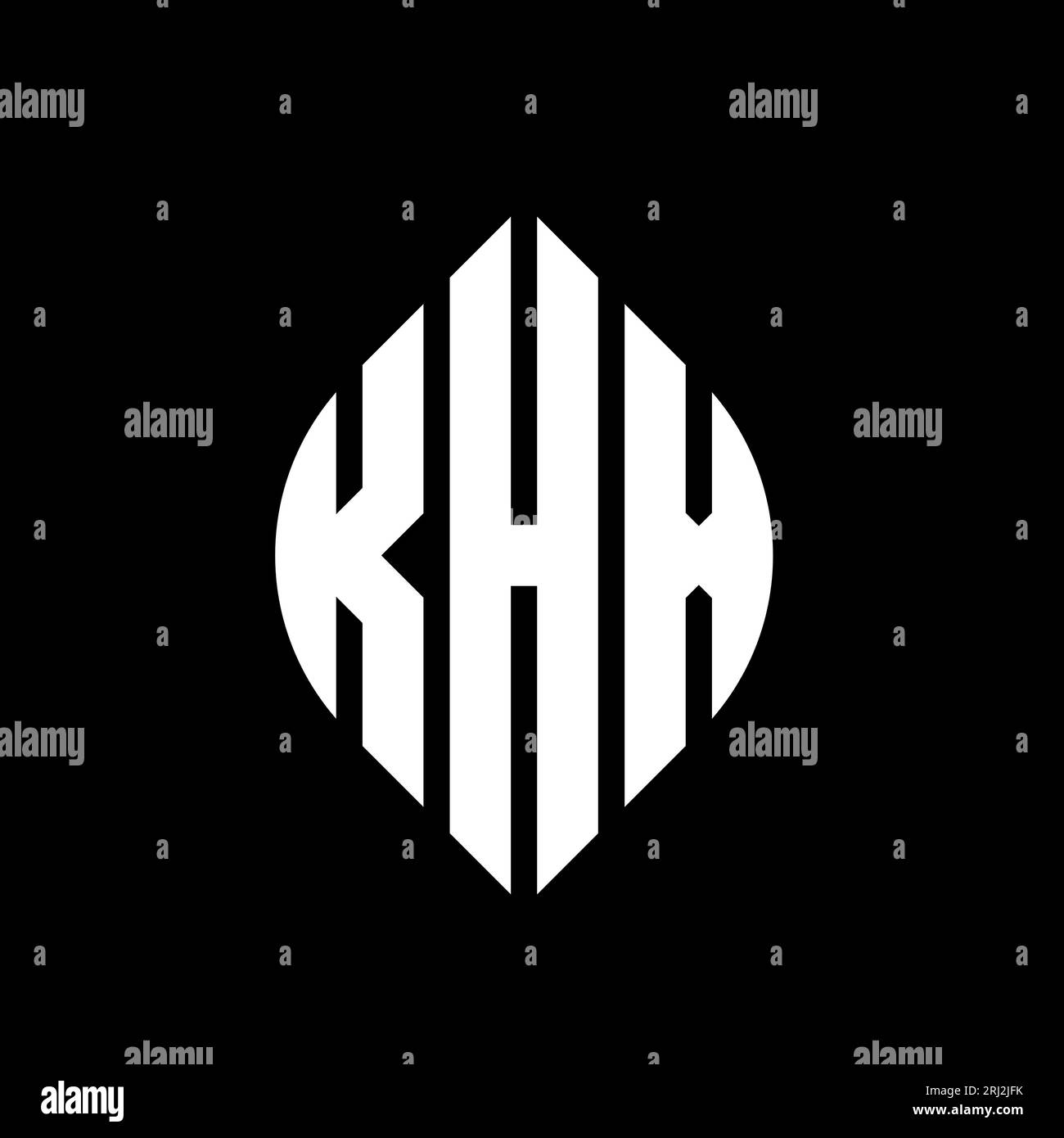 KHX circle letter logo design with circle and ellipse shape. KHX ...
