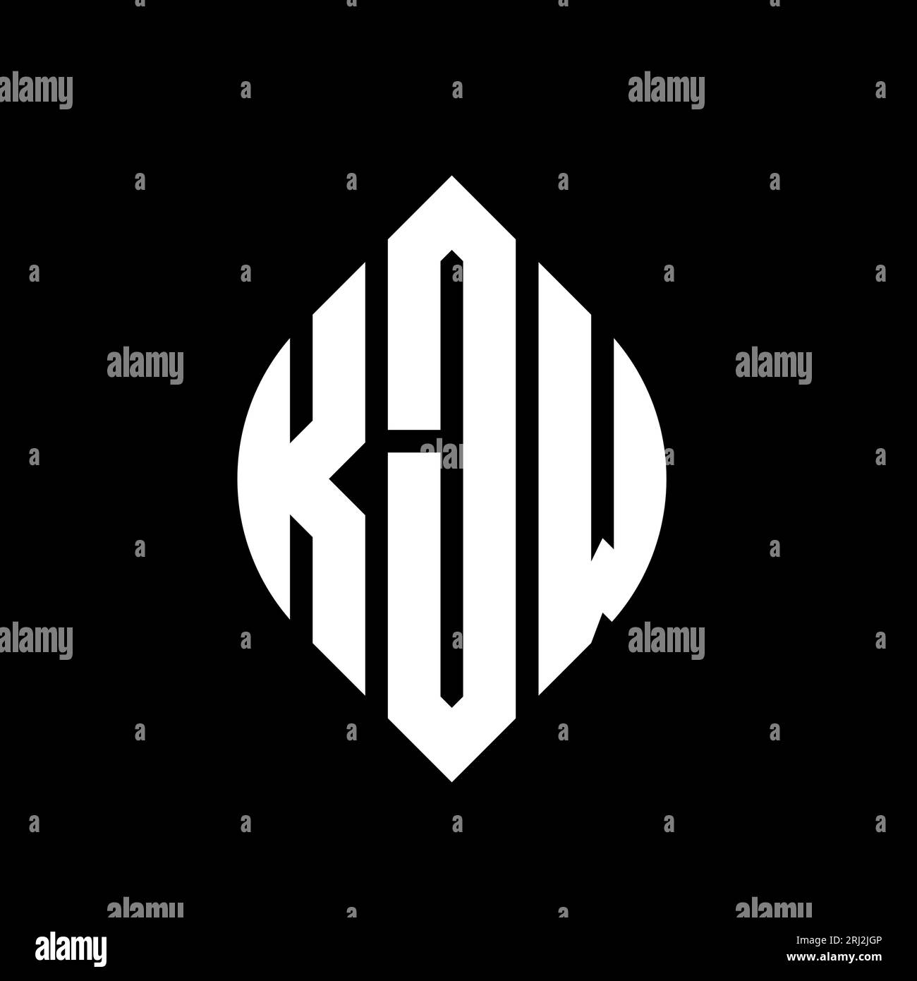 KJW circle letter logo design with circle and ellipse shape. KJW ...