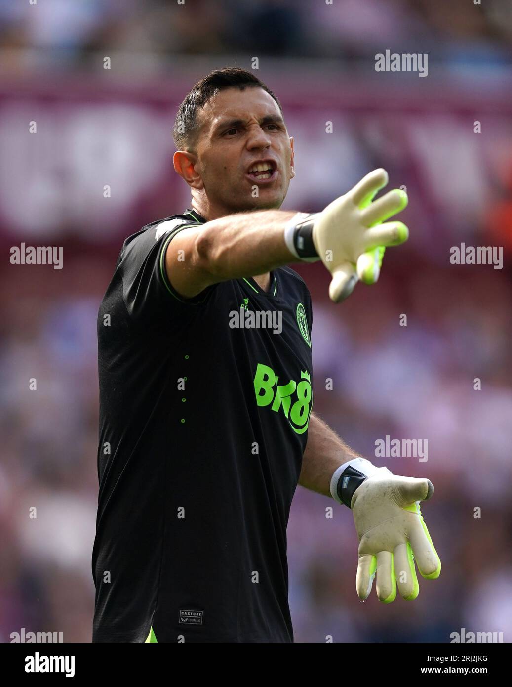 Aston Villa goalkeeper Emiliano Martinez during the Premier League ...