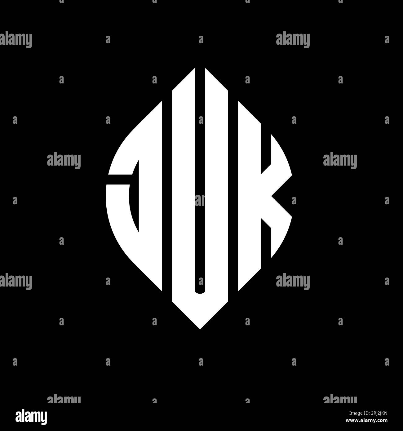 JUK circle letter logo design with circle and ellipse shape. JUK ...