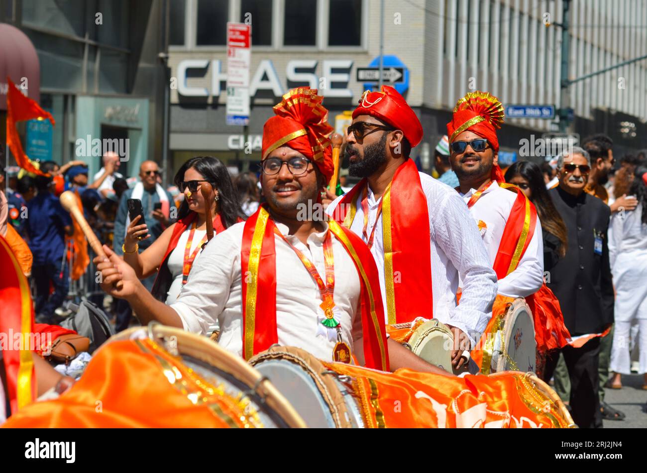 New York, United States. 20th August, 2023. Indian men are showing off ...