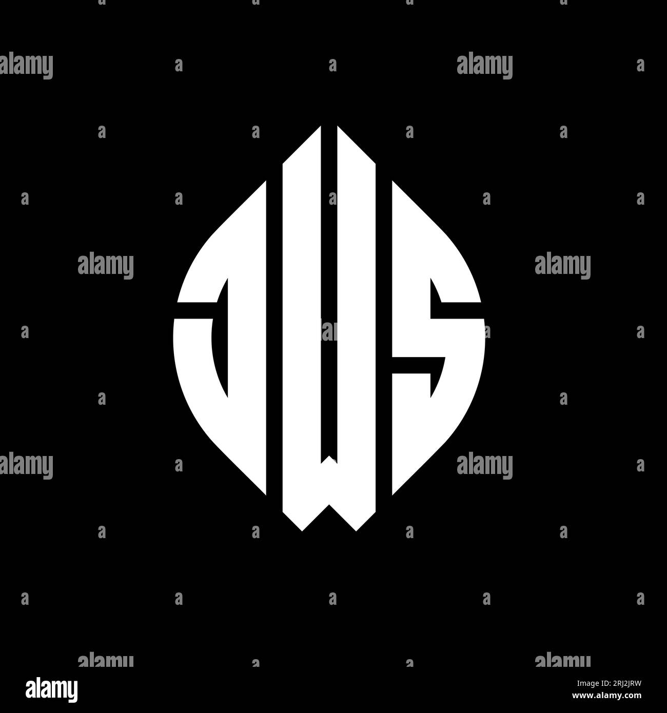 JWS circle letter logo design with circle and ellipse shape. JWS ...