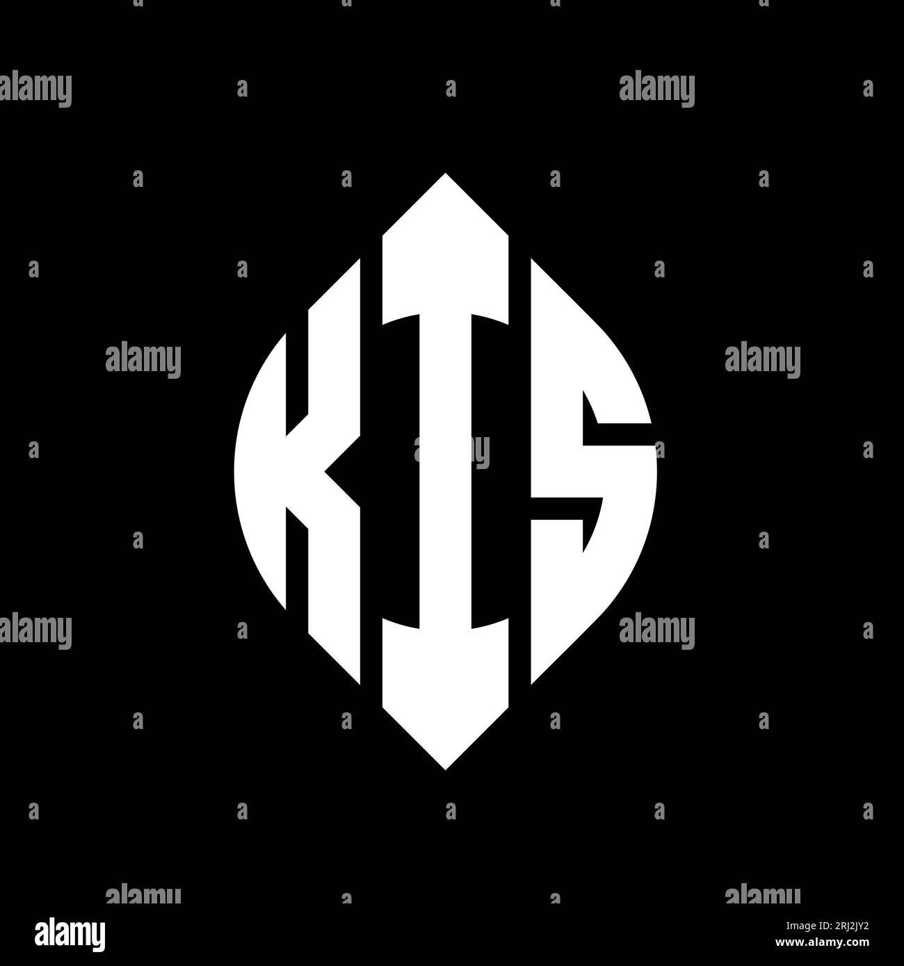 KIS circle letter logo design with circle and ellipse shape. KIS ...