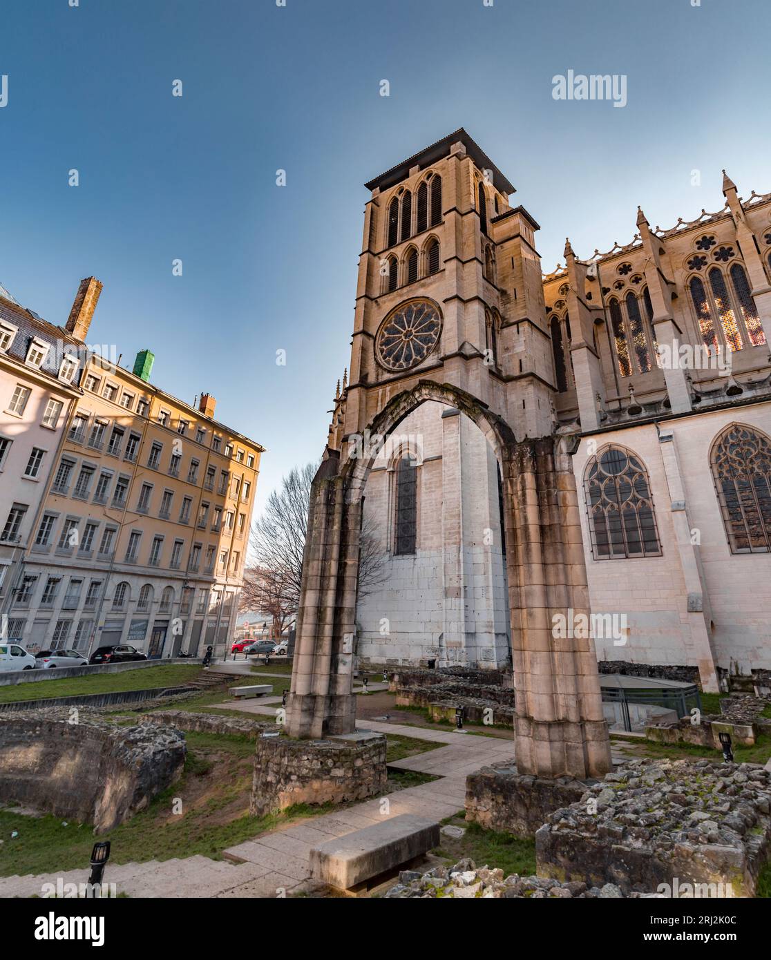 Lyon, France - January 25, 2022: Exterior view of the St. John the ...