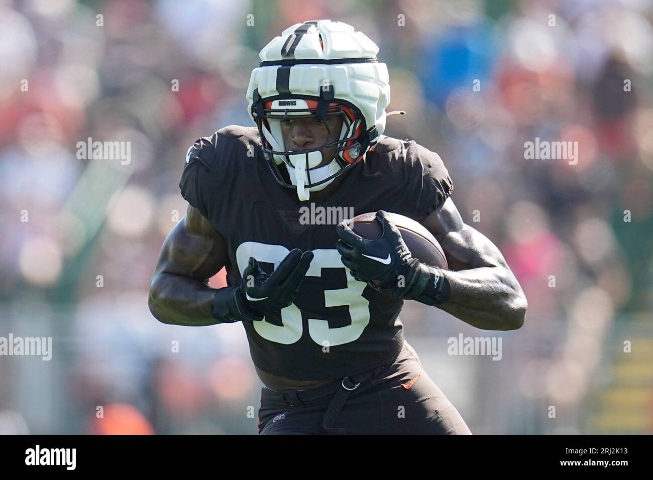 Cleveland Browns tight end Zaire Mitchell-Paden carries during an NFL ...