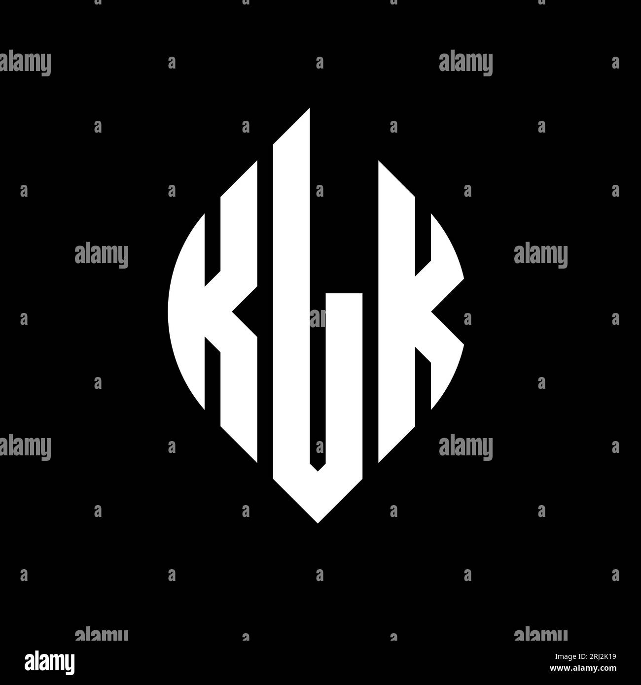 KLK circle letter logo design with circle and ellipse shape. KLK ...