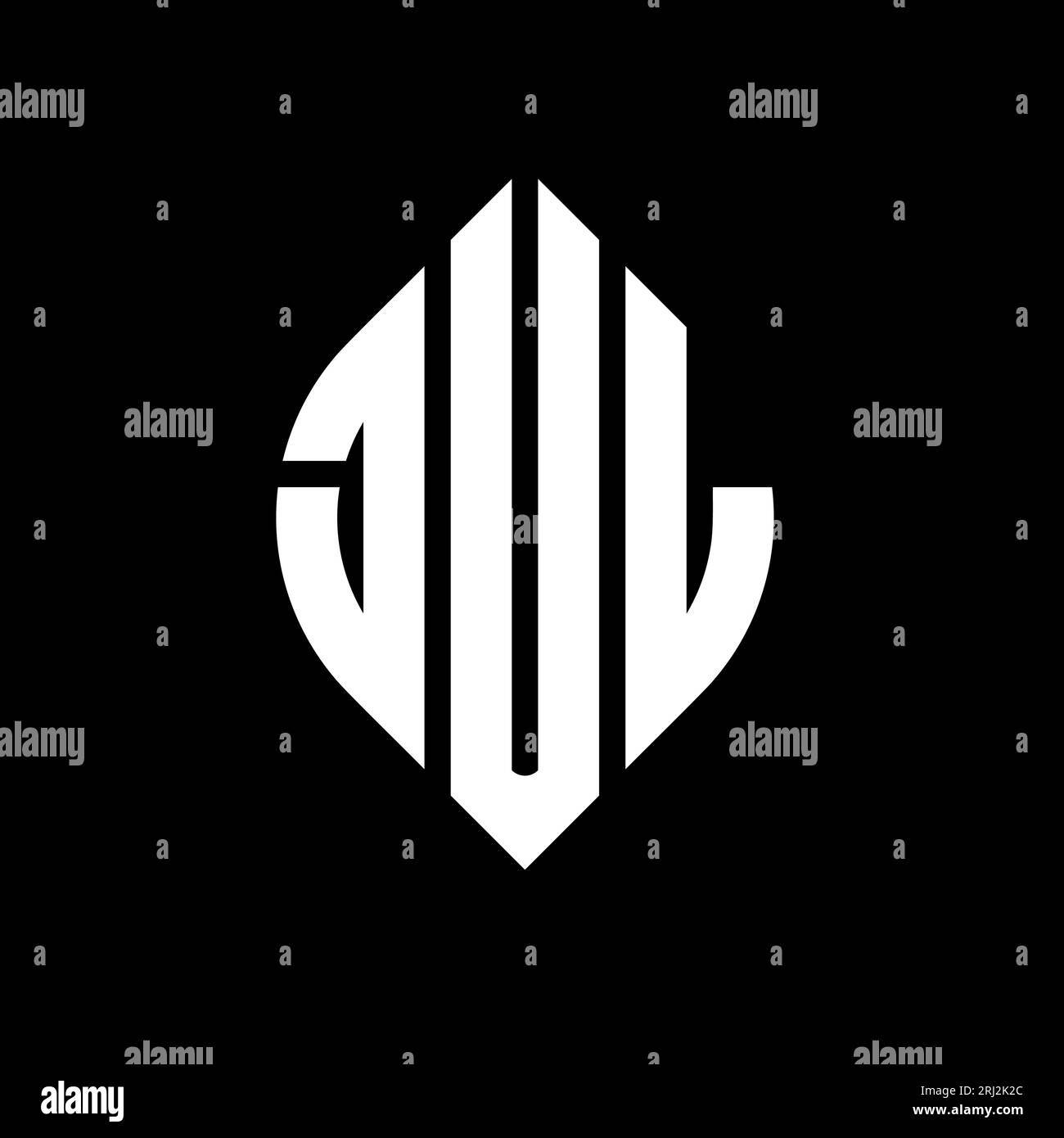 JUL circle letter logo design with circle and ellipse shape. JUL ...