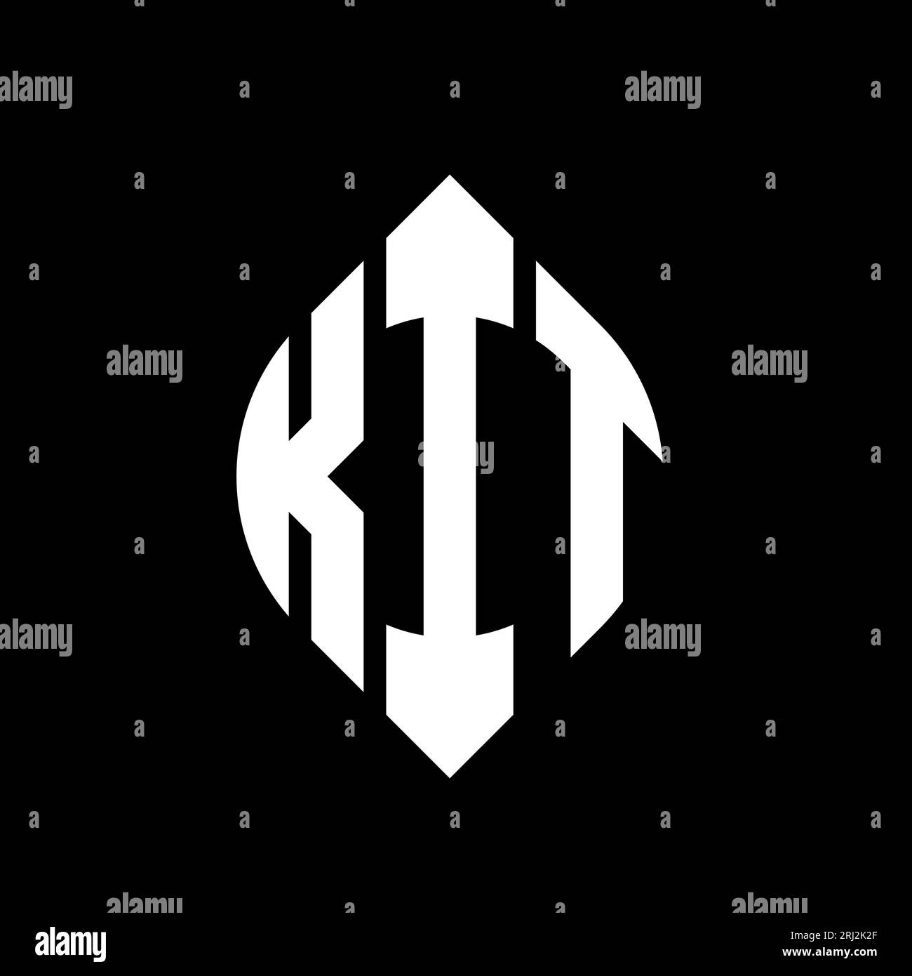 KIT circle letter logo design with circle and ellipse shape. KIT ...