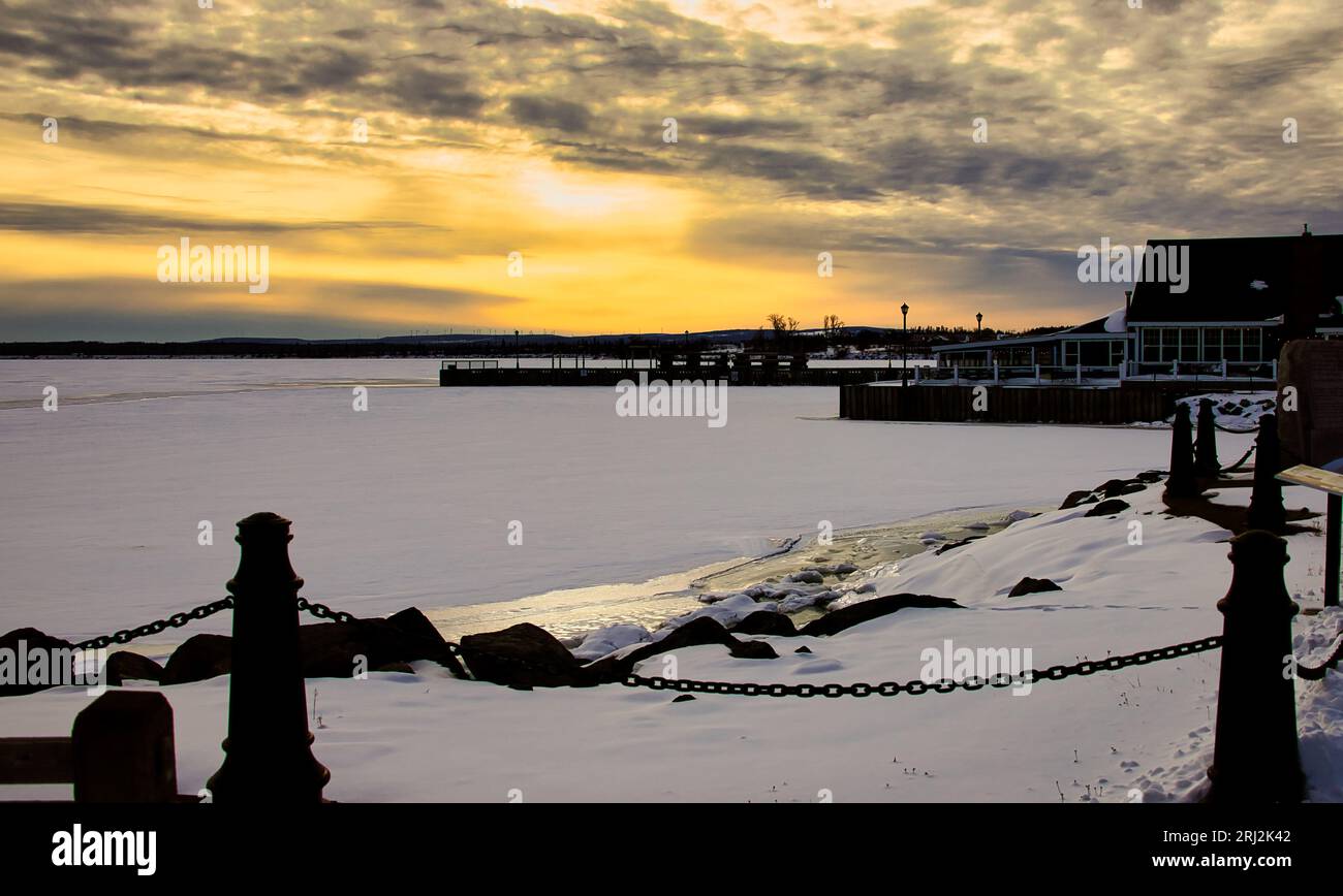 Pictou harbour view in winter , Nova Scotia , Canada's east coast Stock ...