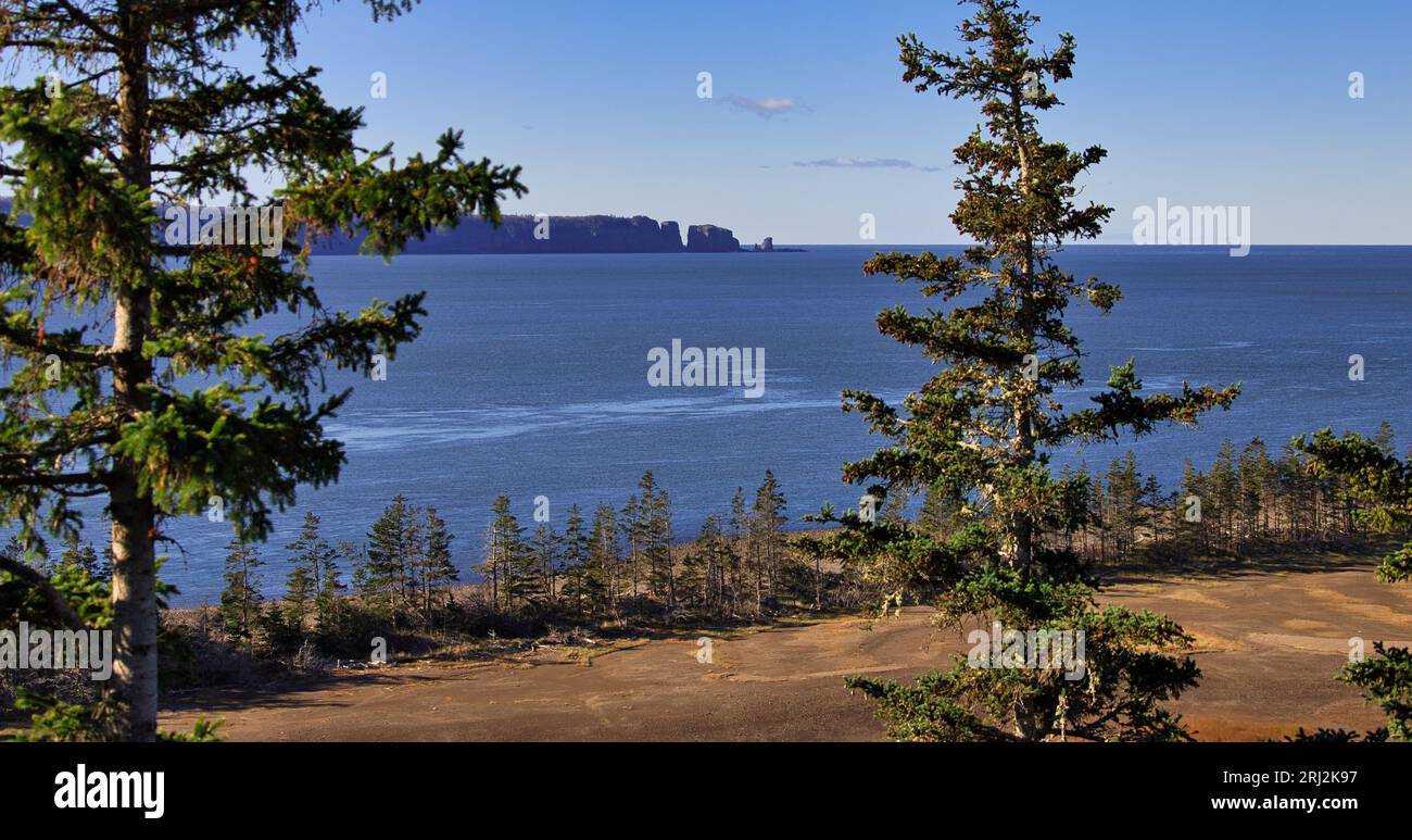 View from the scenic GlooscapTrail Nova Scotia Canada on to the rugged ...