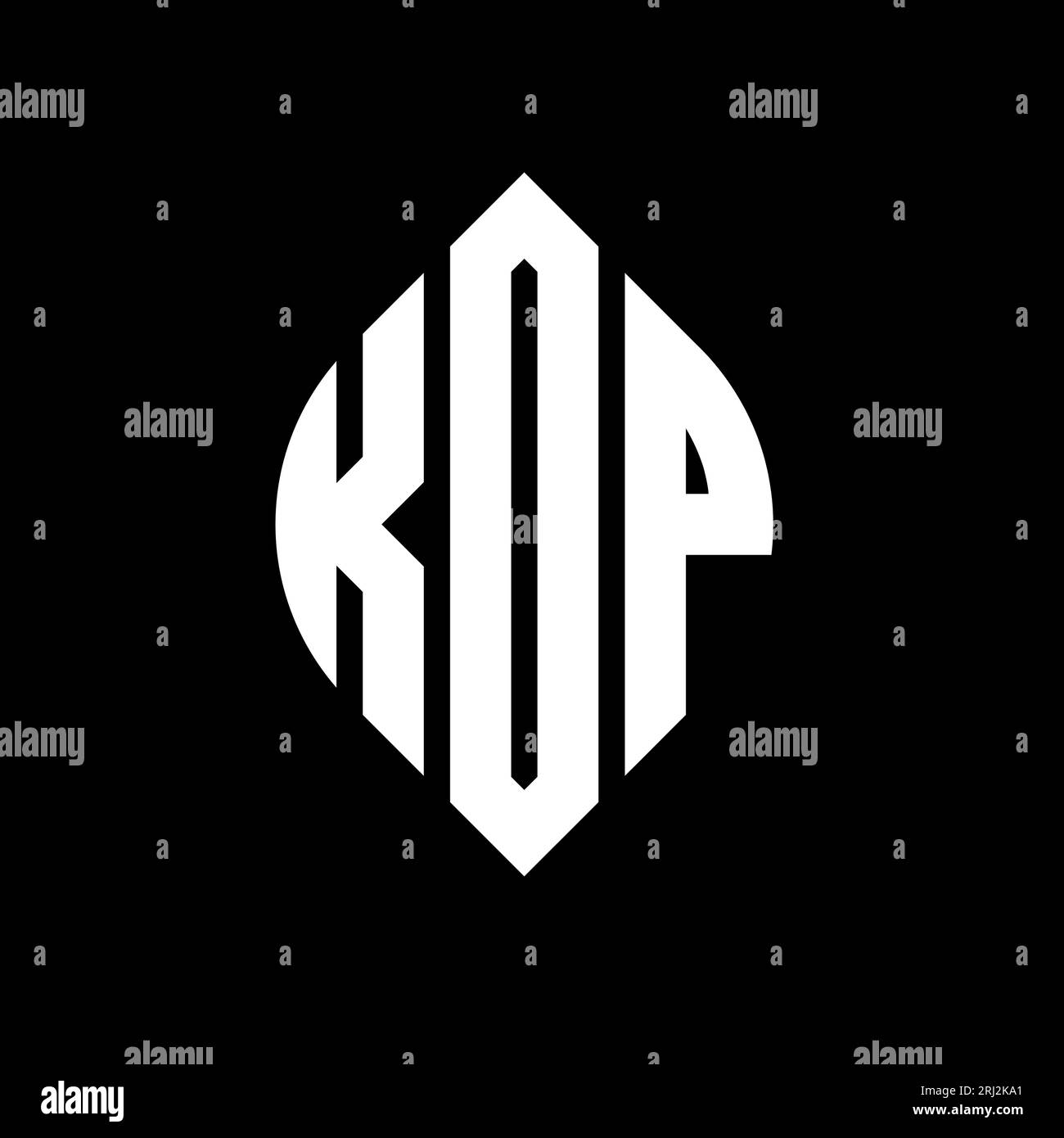 KOP circle letter logo design with circle and ellipse shape. KOP ...