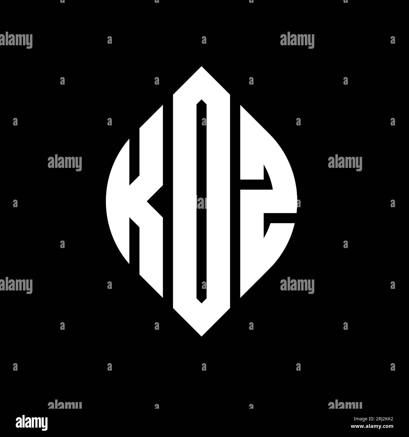 KOZ circle letter logo design with circle and ellipse shape. KOZ ...