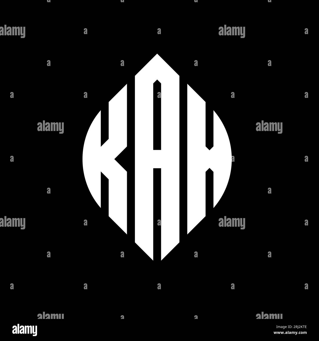 KAX circle letter logo design with circle and ellipse shape. KAX ellipse letters with ...