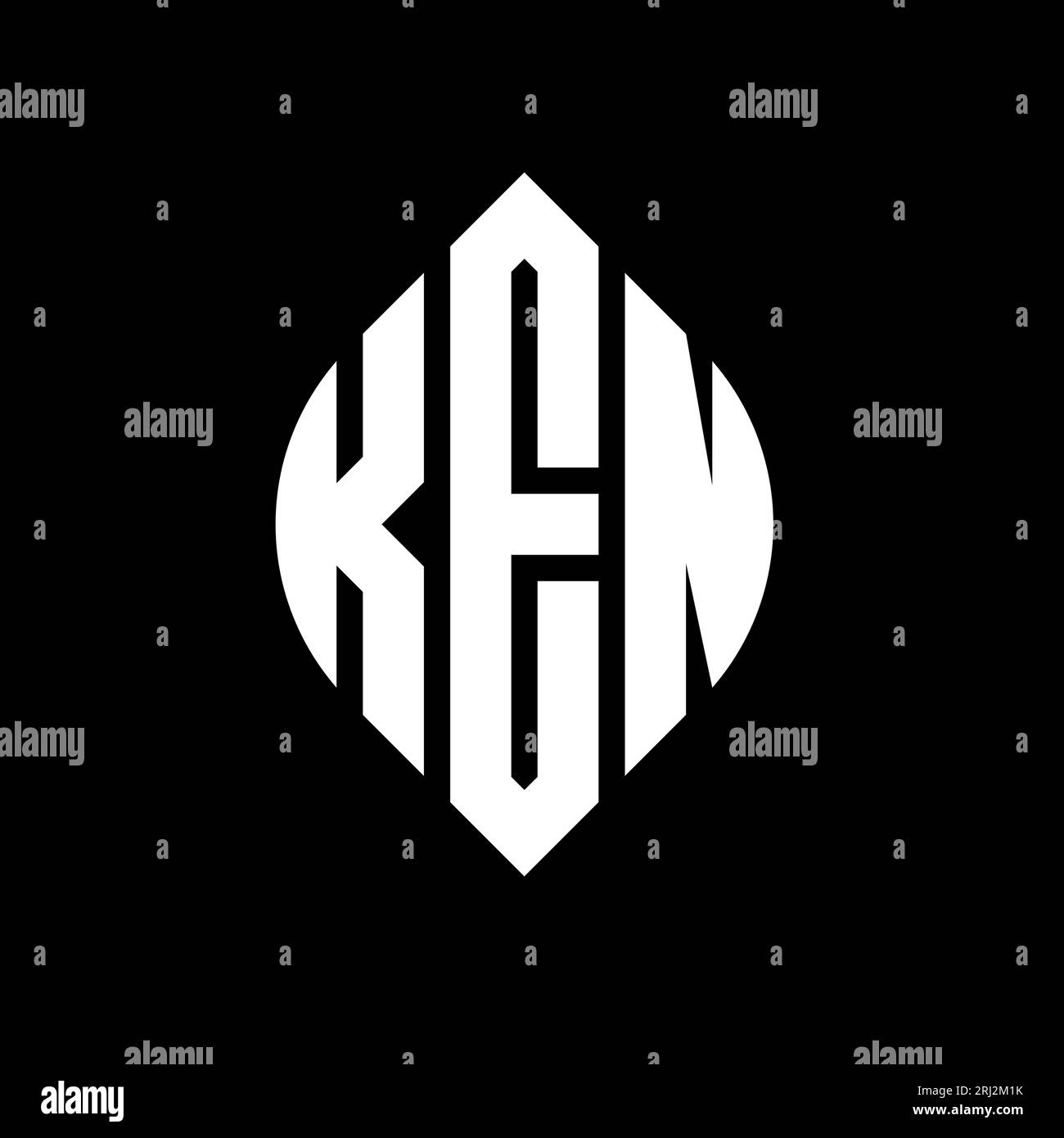 KEN circle letter logo design with circle and ellipse shape. KEN ...