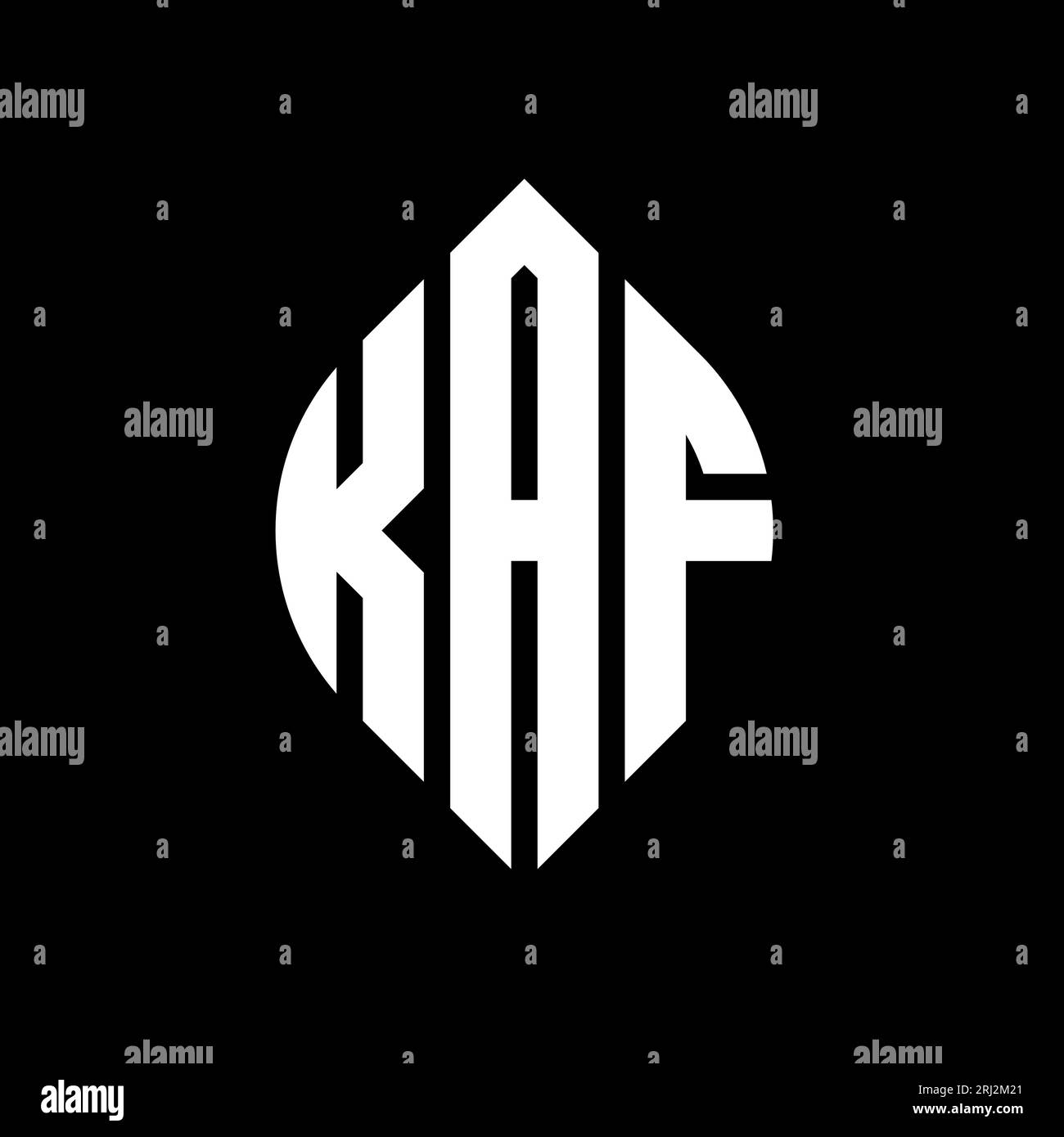 KAF circle letter logo design with circle and ellipse shape. KAF ...