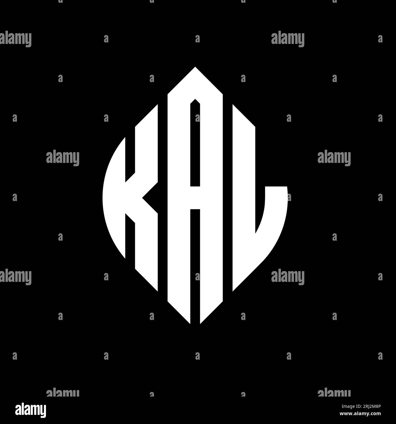 KAL circle letter logo design with circle and ellipse shape. KAL ...