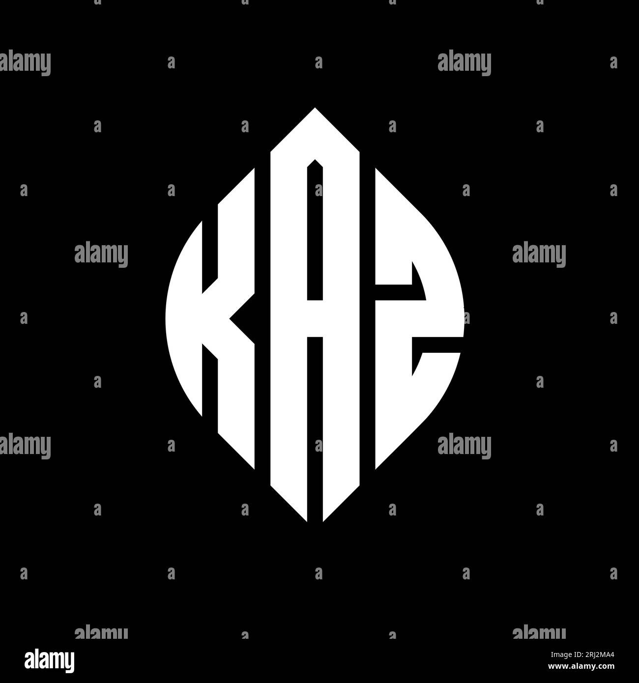 KAZ circle letter logo design with circle and ellipse shape. KAZ ...