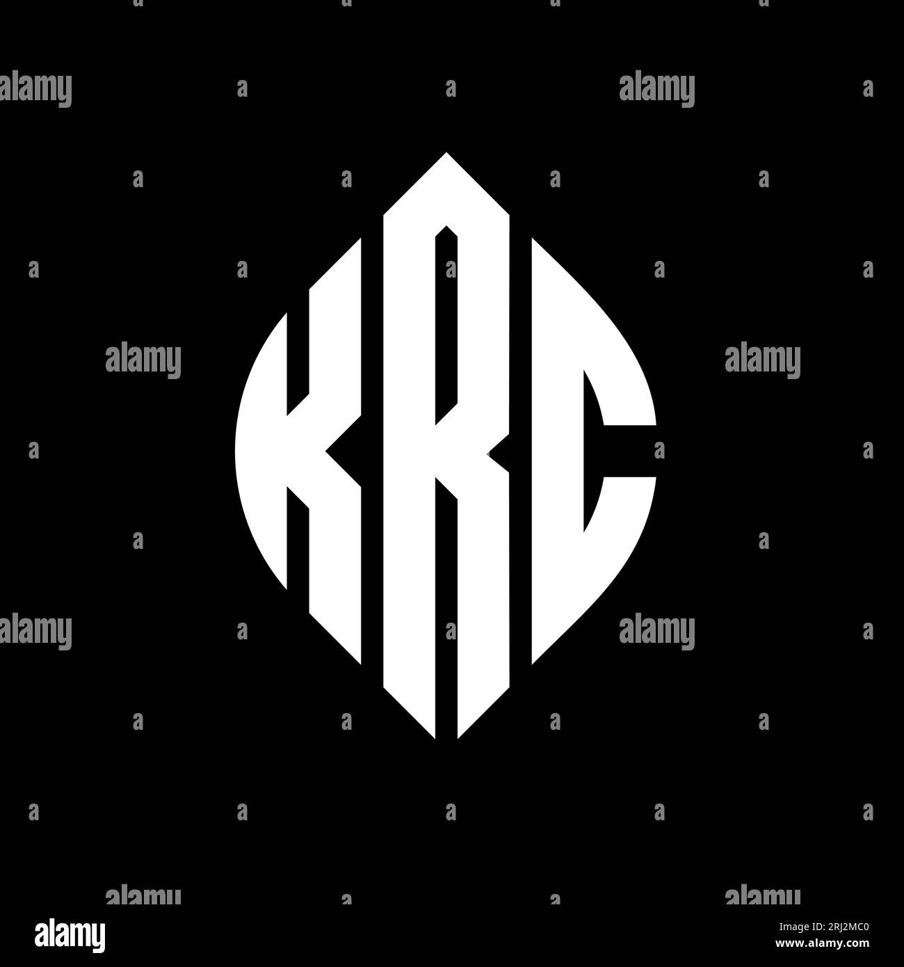 KRC circle letter logo design with circle and ellipse shape. KRC ...