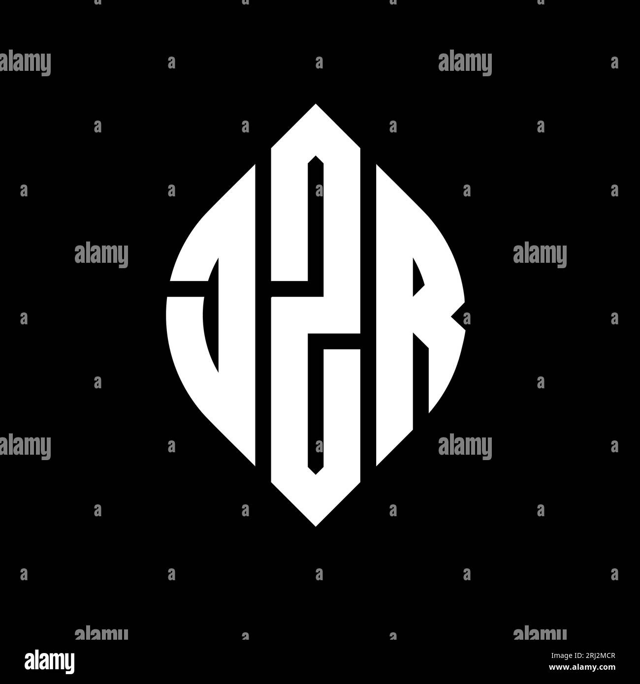 JZR circle letter logo design with circle and ellipse shape. JZR ...