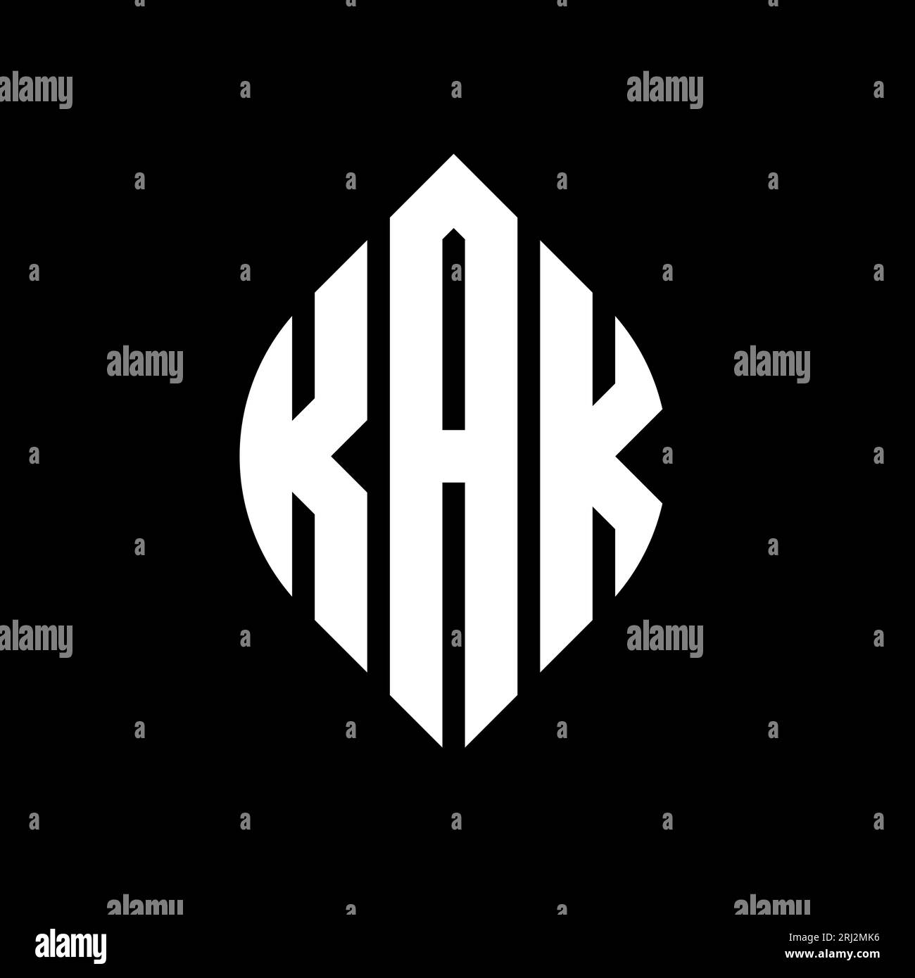 KAK circle letter logo design with circle and ellipse shape. KAK ...