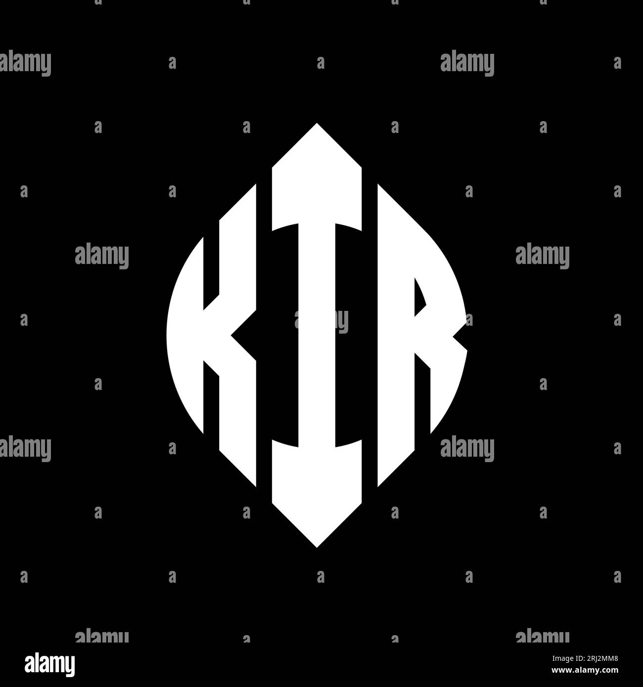 KIR circle letter logo design with circle and ellipse shape. KIR ...
