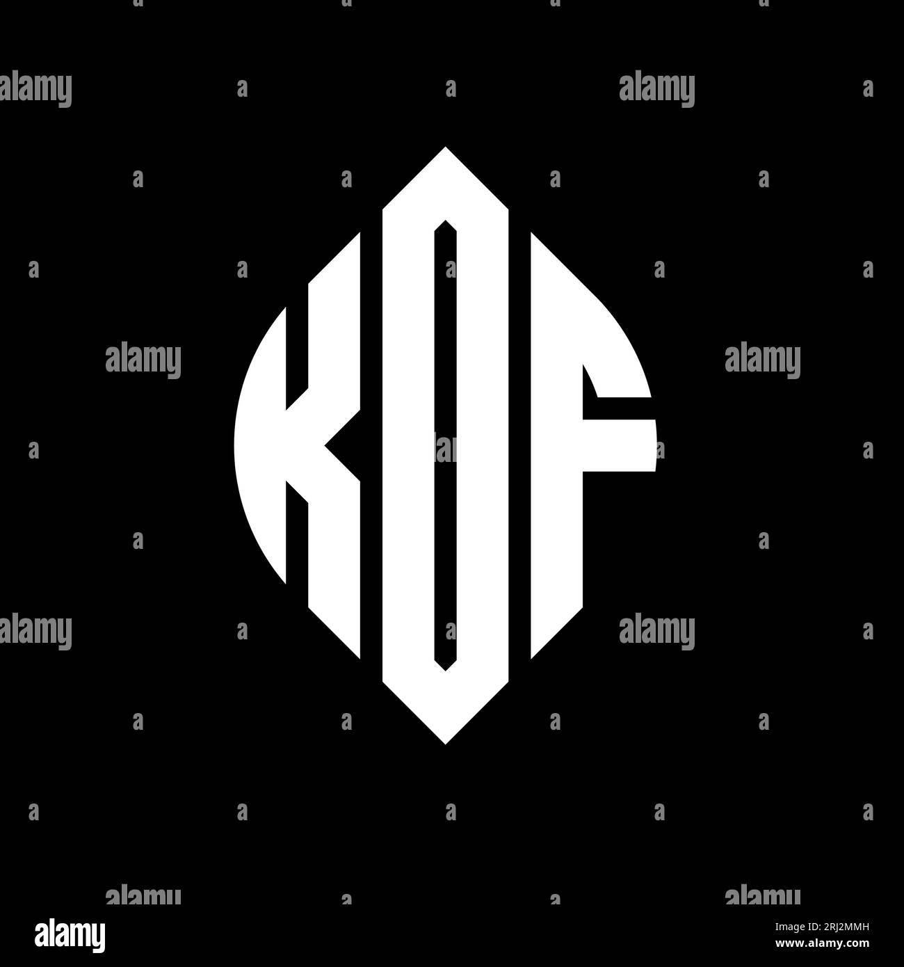 KDF circle letter logo design with circle and ellipse shape. KDF ...