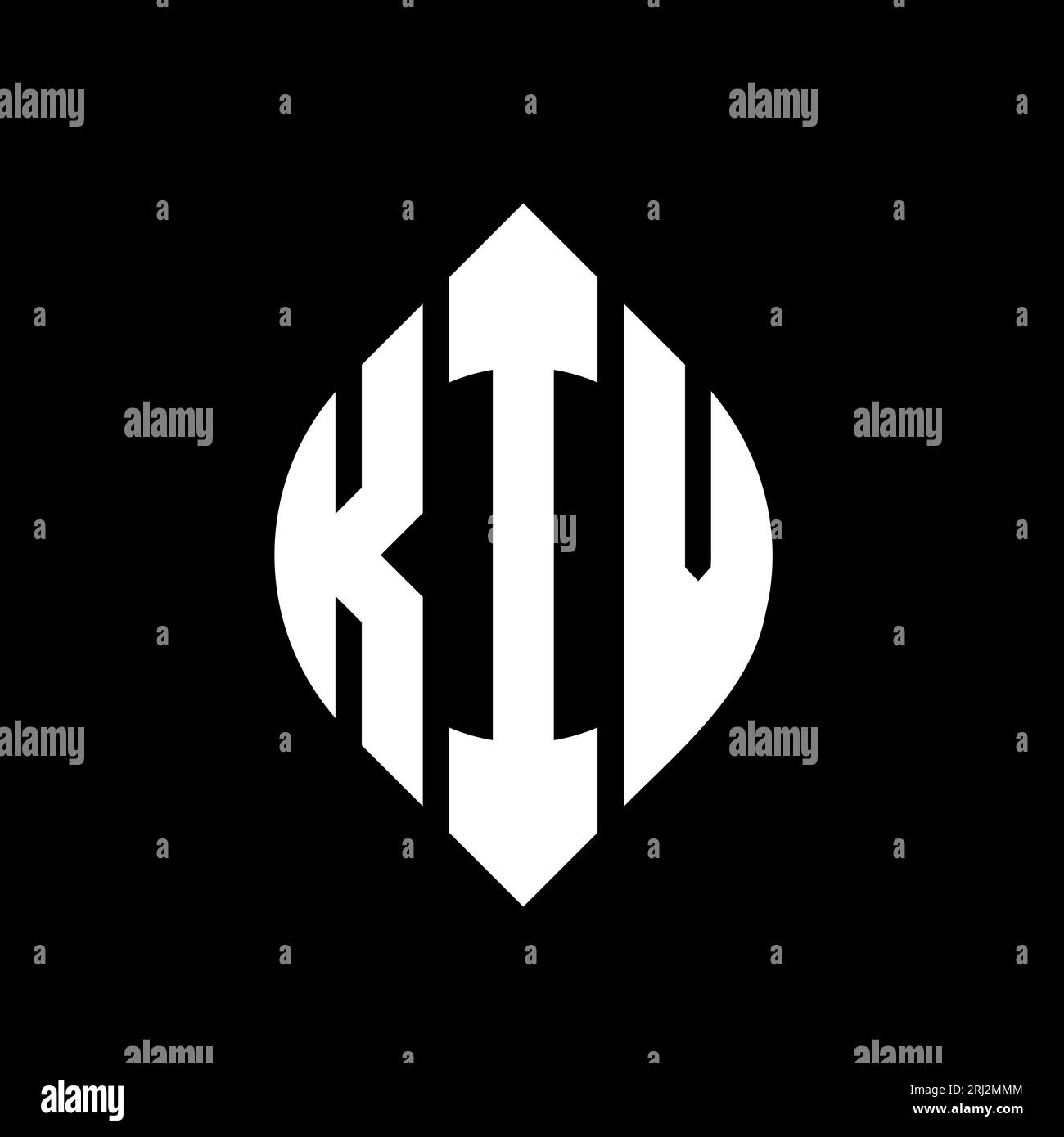 KIV circle letter logo design with circle and ellipse shape. KIV ...