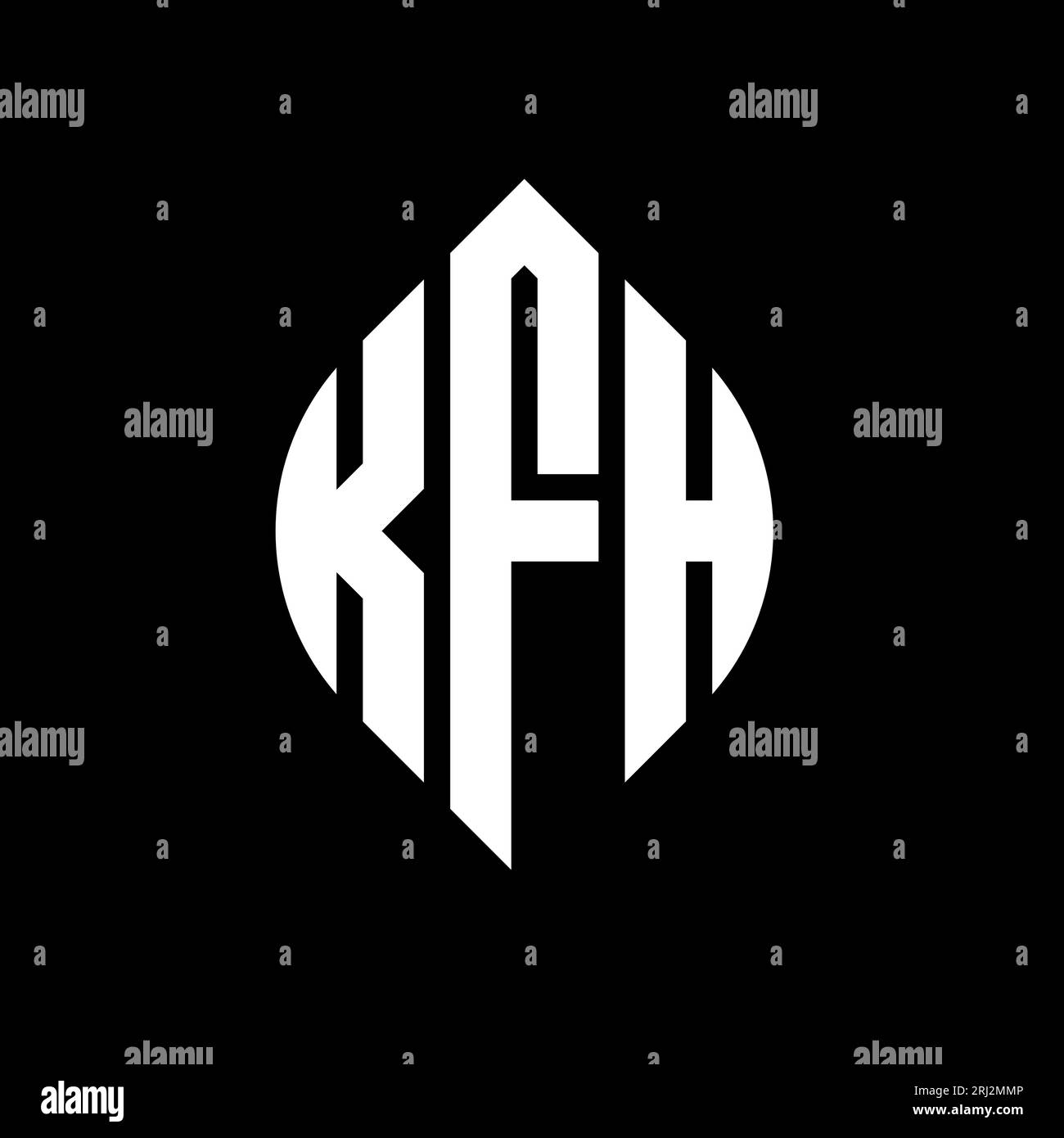 KFH circle letter logo design with circle and ellipse shape. KFH ...