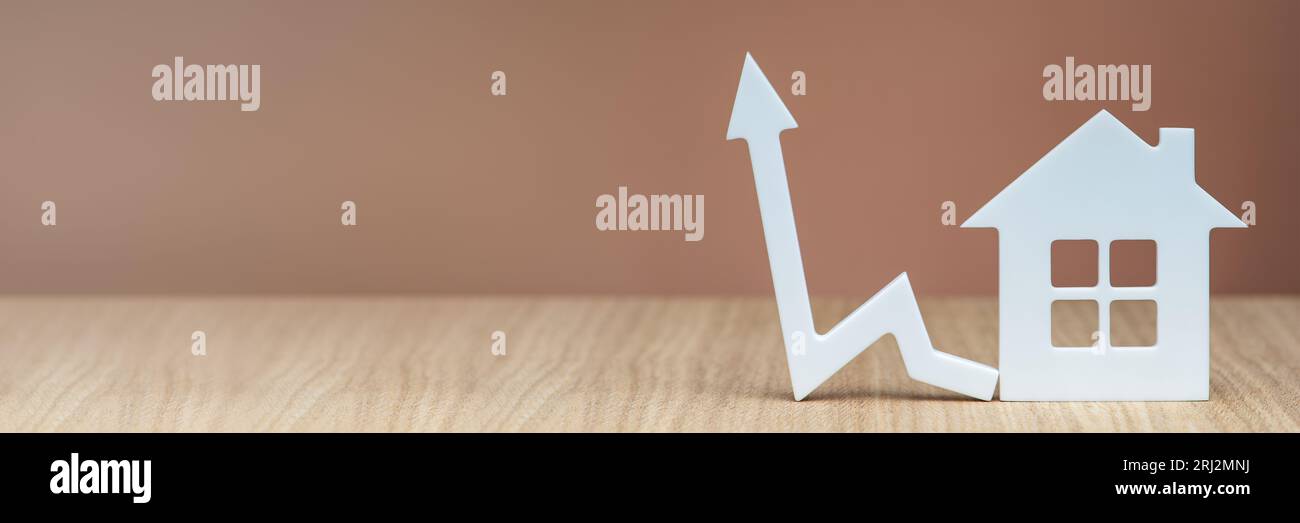 Rising property values. Increasing the cost of housing. Banner with ...