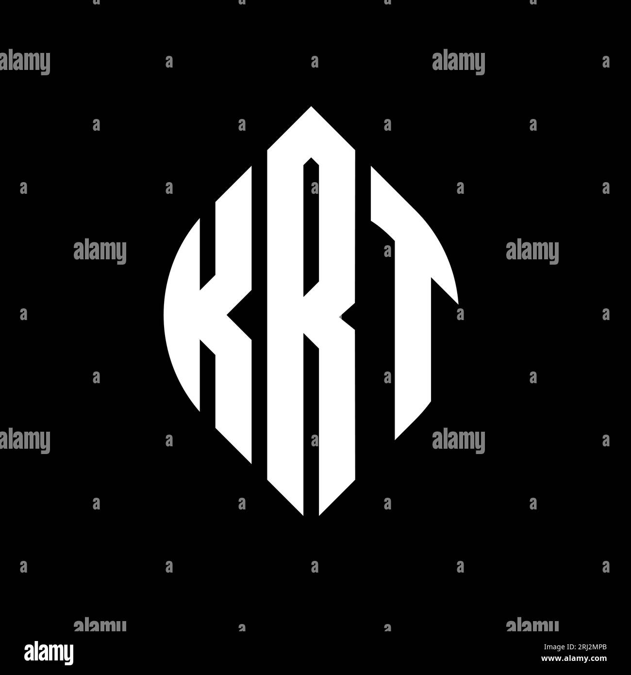 KRT circle letter logo design with circle and ellipse shape. KRT ...
