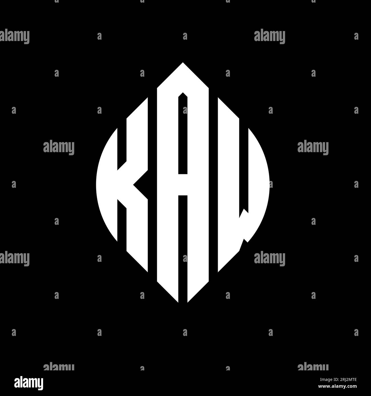 KAW circle letter logo design with circle and ellipse shape. KAW ...