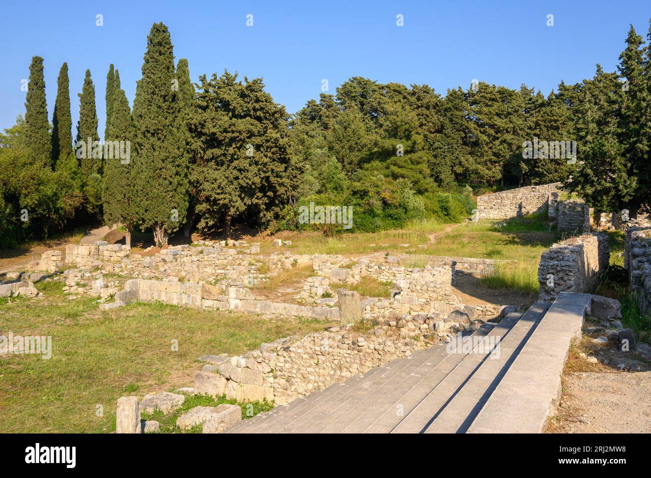 The archaeological site of the Asklepion on the island of Kos in Greece ...