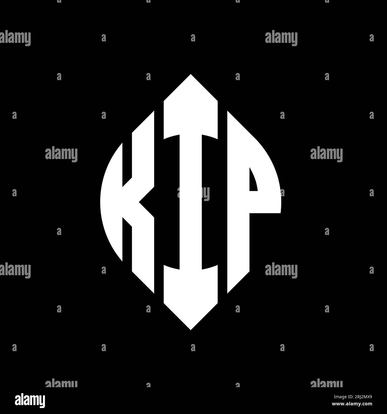 KIP circle letter logo design with circle and ellipse shape. KIP ...