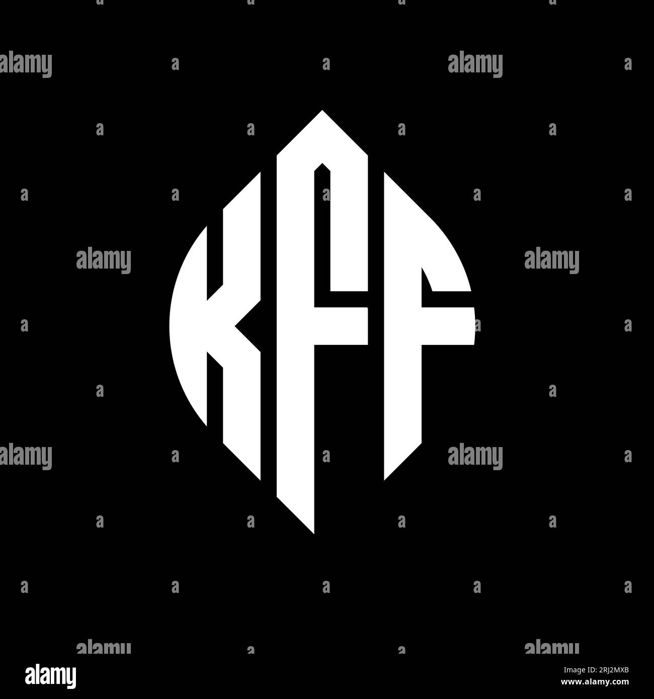 KFF circle letter logo design with circle and ellipse shape. KFF ellipse letters with ...