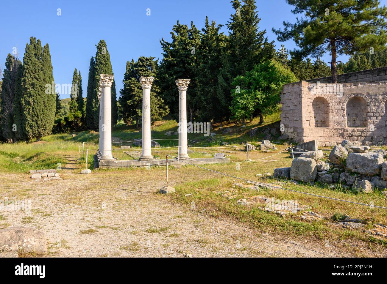 The archaeological site of the Asklepion on the island of Kos in Greece ...