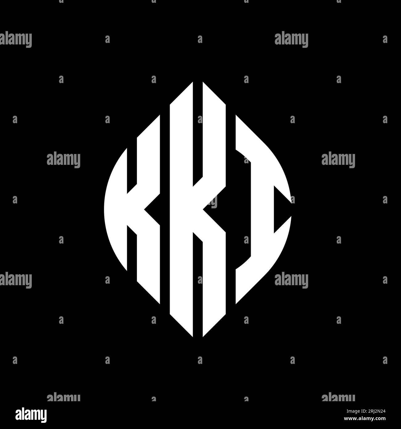 KKI circle letter logo design with circle and ellipse shape. KKI ...