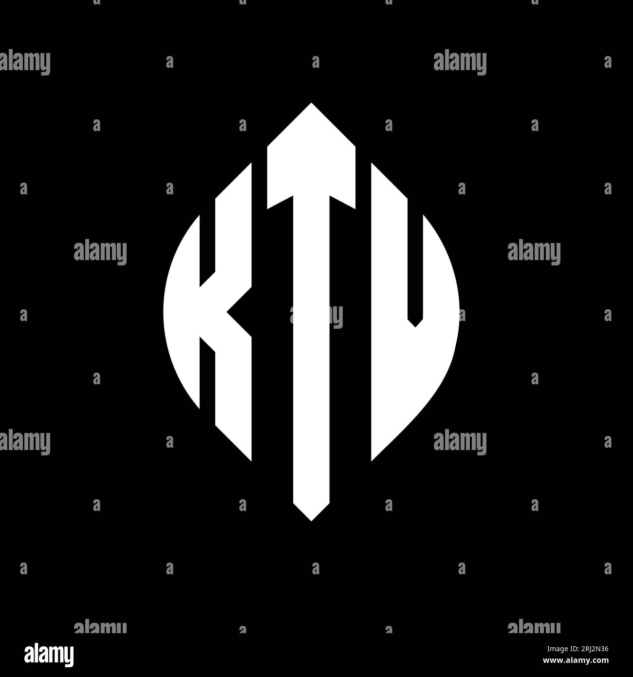 KTV circle letter logo design with circle and ellipse shape. KTV ellipse letters with ...