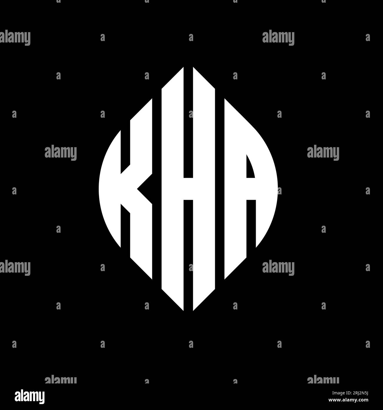 KHA circle letter logo design with circle and ellipse shape. KHA ellipse letters with ...