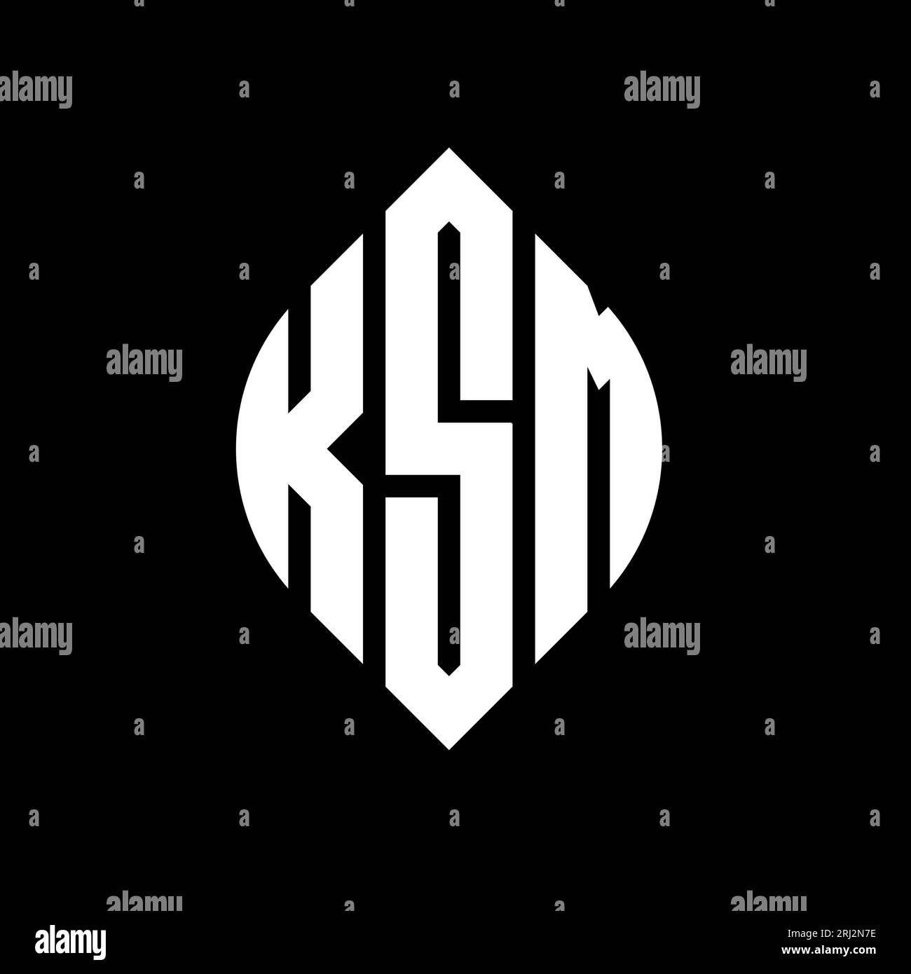 KSM circle letter logo design with circle and ellipse shape. KSM ...