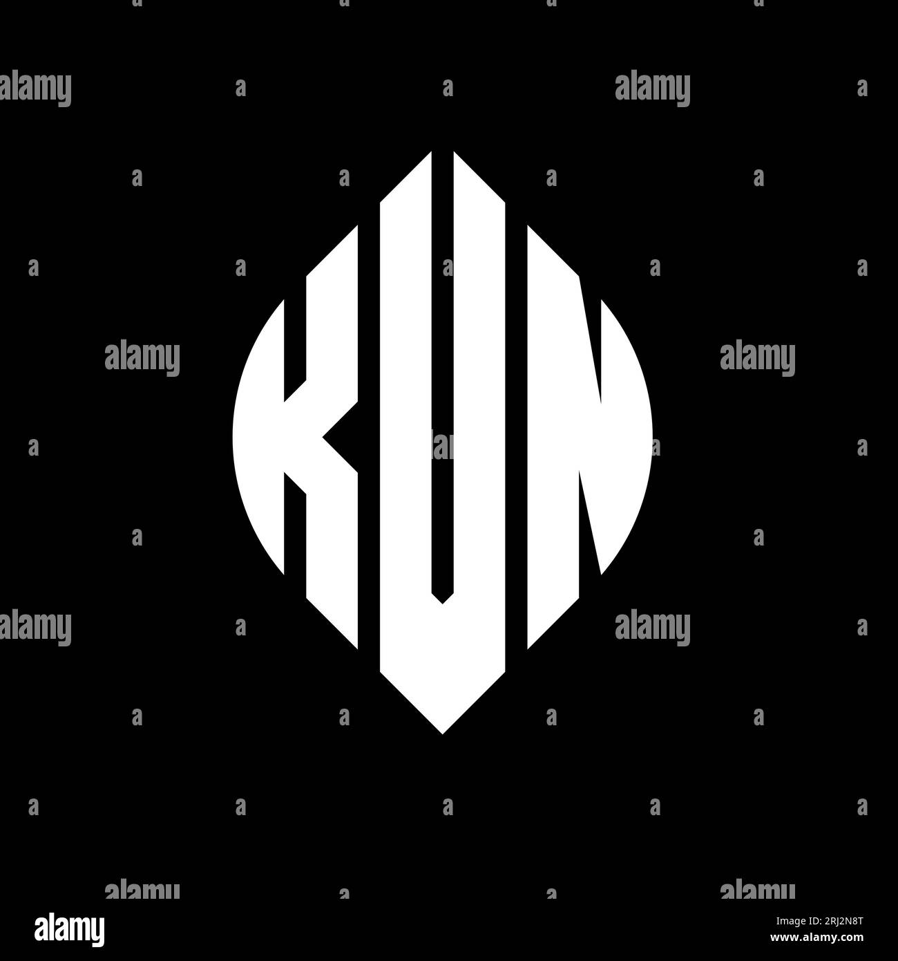 KVN circle letter logo design with circle and ellipse shape. KVN ...