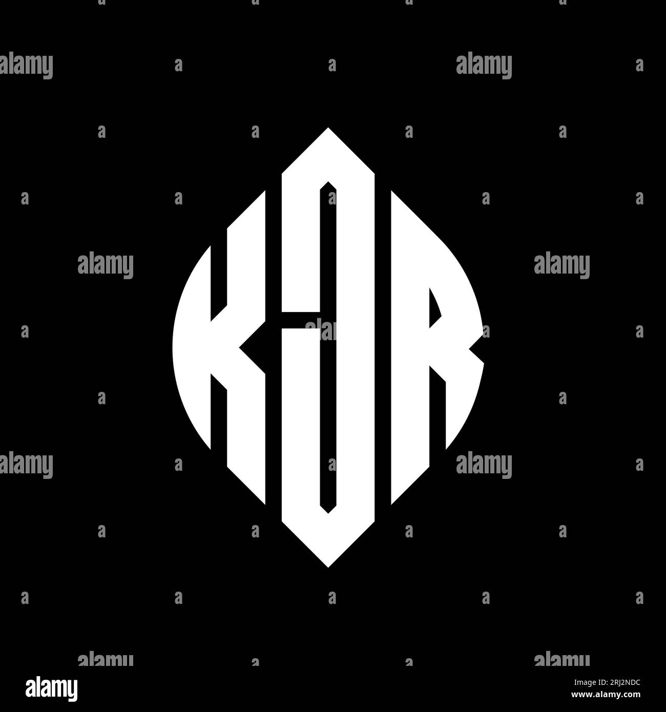 KJR circle letter logo design with circle and ellipse shape. KJR ...