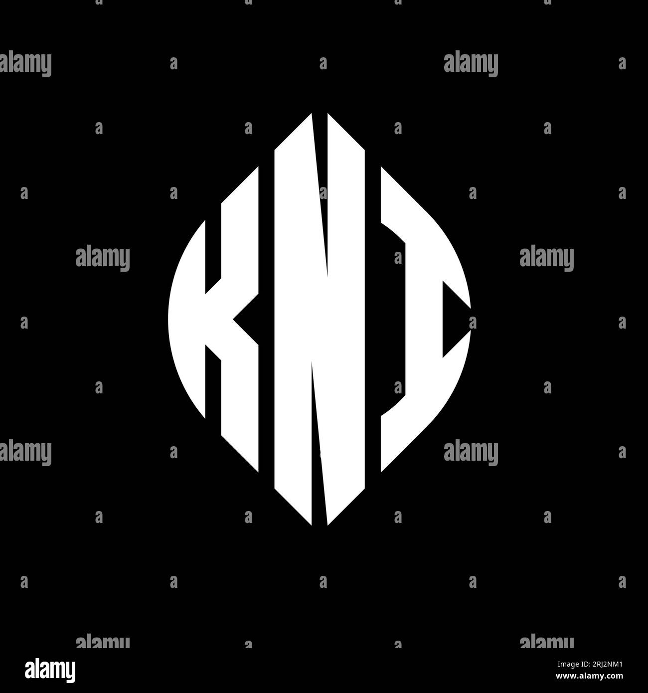 KNI circle letter logo design with circle and ellipse shape. KNI ...