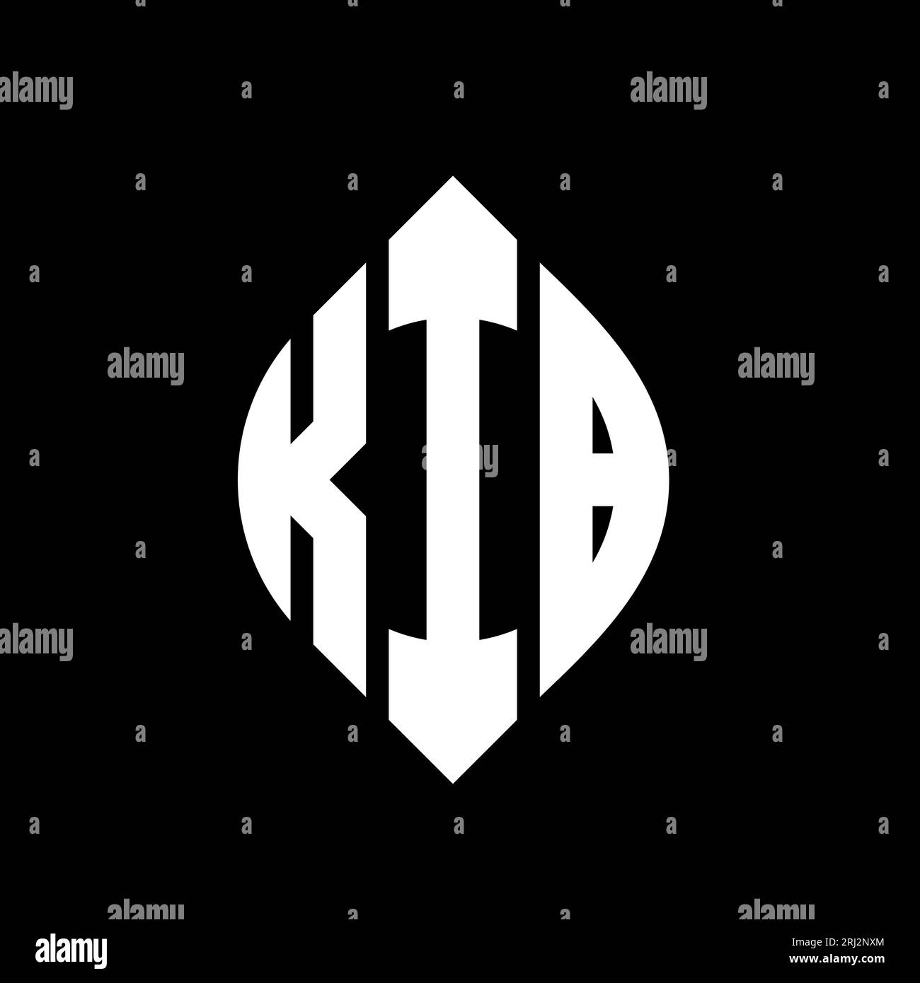 KIB circle letter logo design with circle and ellipse shape. KIB ...
