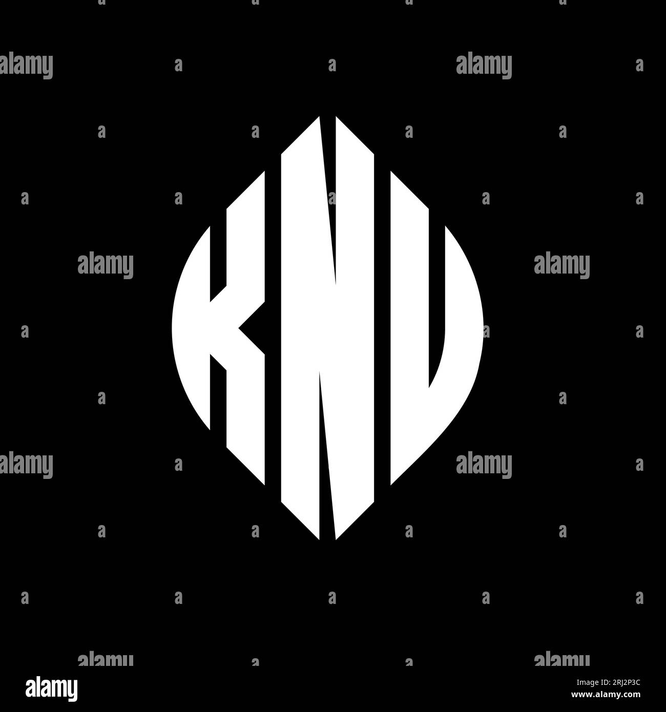 KNU circle letter logo design with circle and ellipse shape. KNU ...