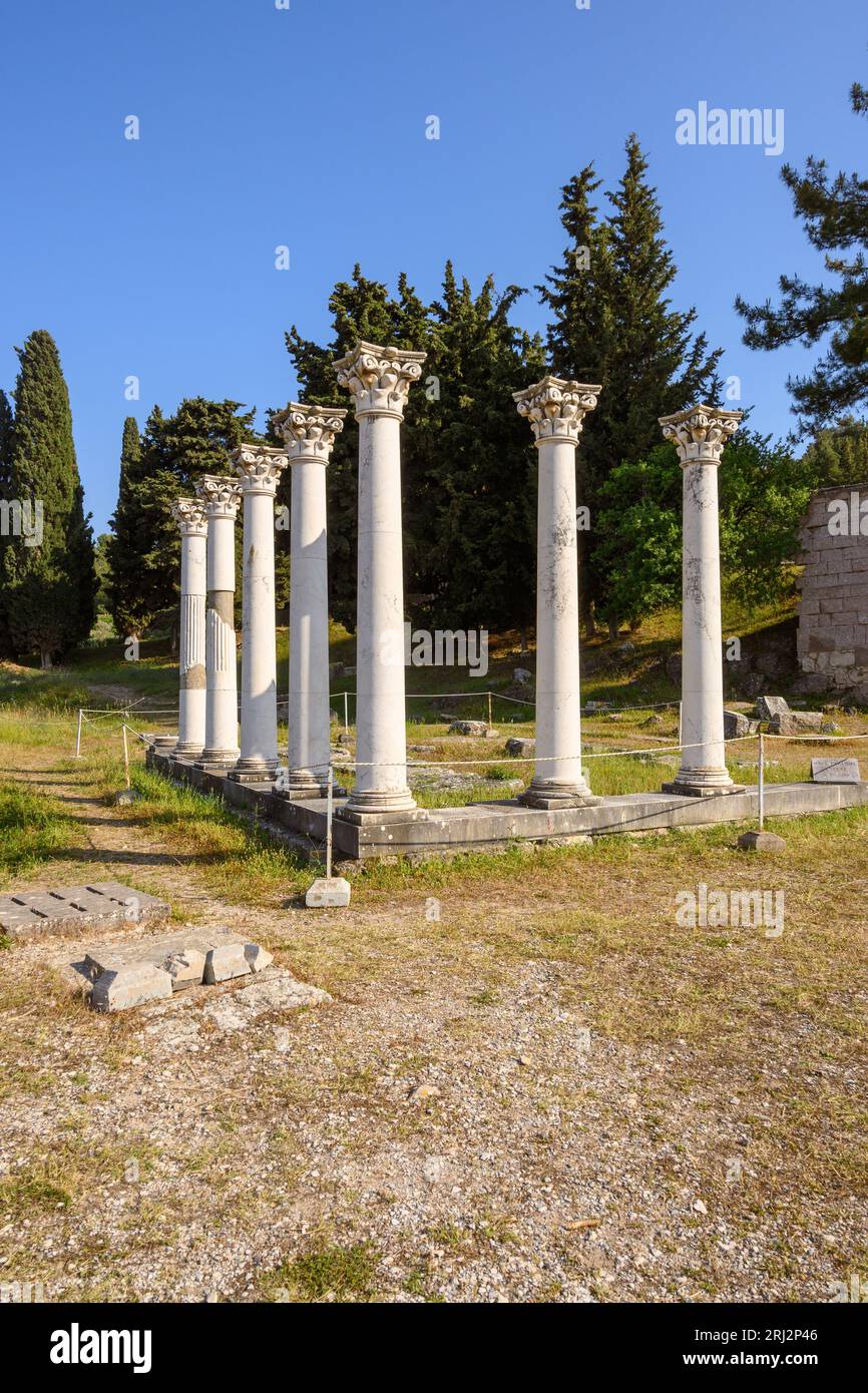 The archaeological site of the Asklepion on the island of Kos in Greece ...