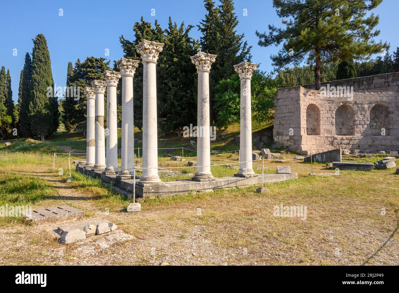 The archaeological site of the Asklepion on the island of Kos in Greece ...
