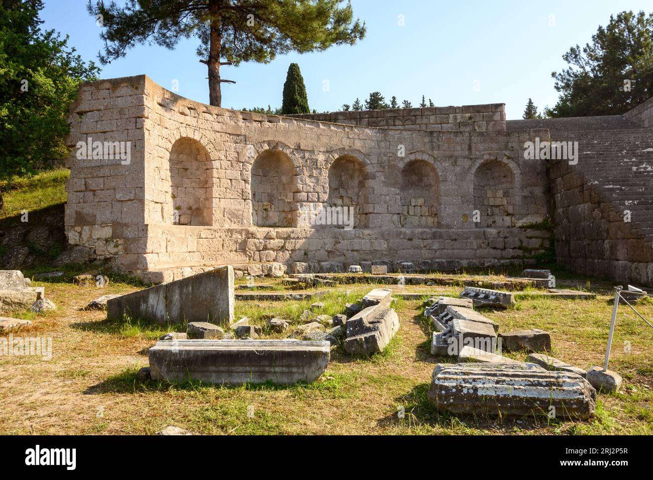 The archaeological site of the Asklepion on the island of Kos in Greece ...