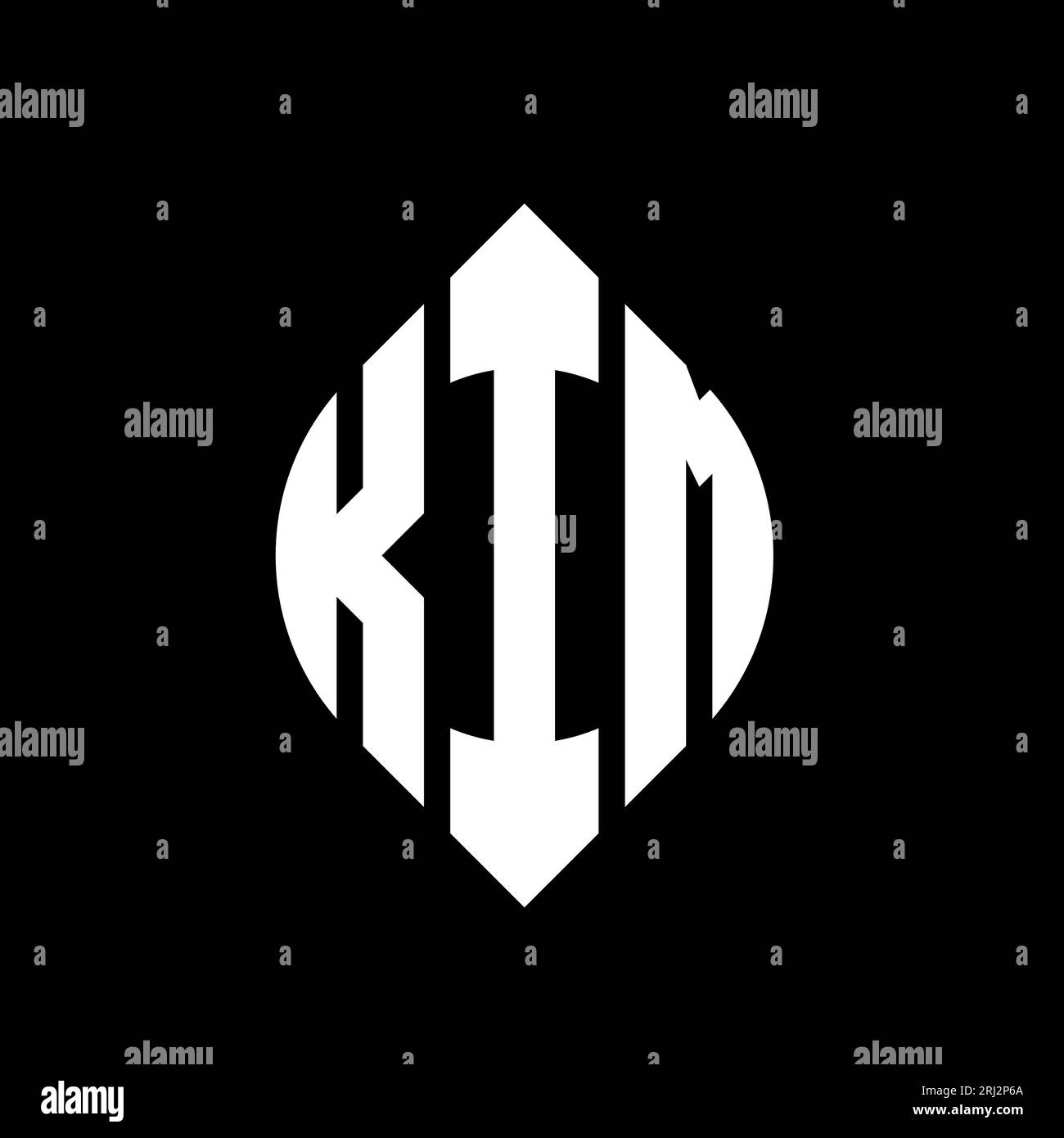 KIM circle letter logo design with circle and ellipse shape. KIM ...