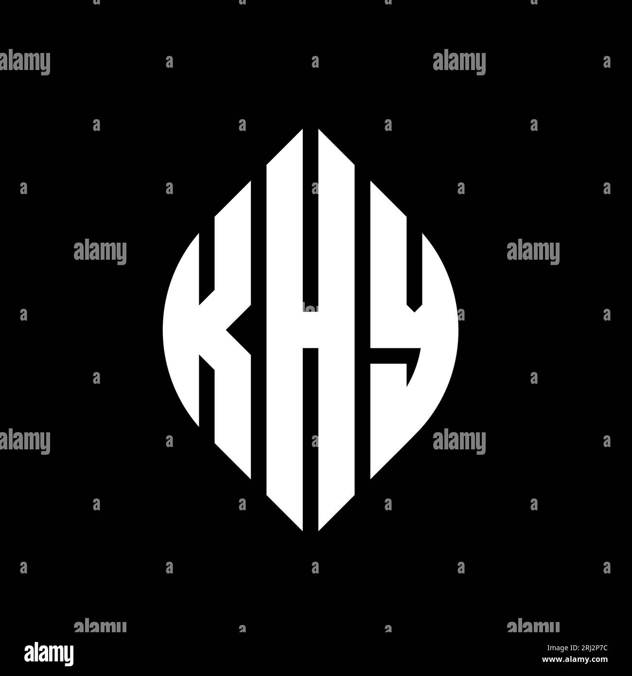 KHY circle letter logo design with circle and ellipse shape. KHY ...
